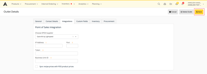Linking your Gastrofix by Lightspeed POS to Apicbase